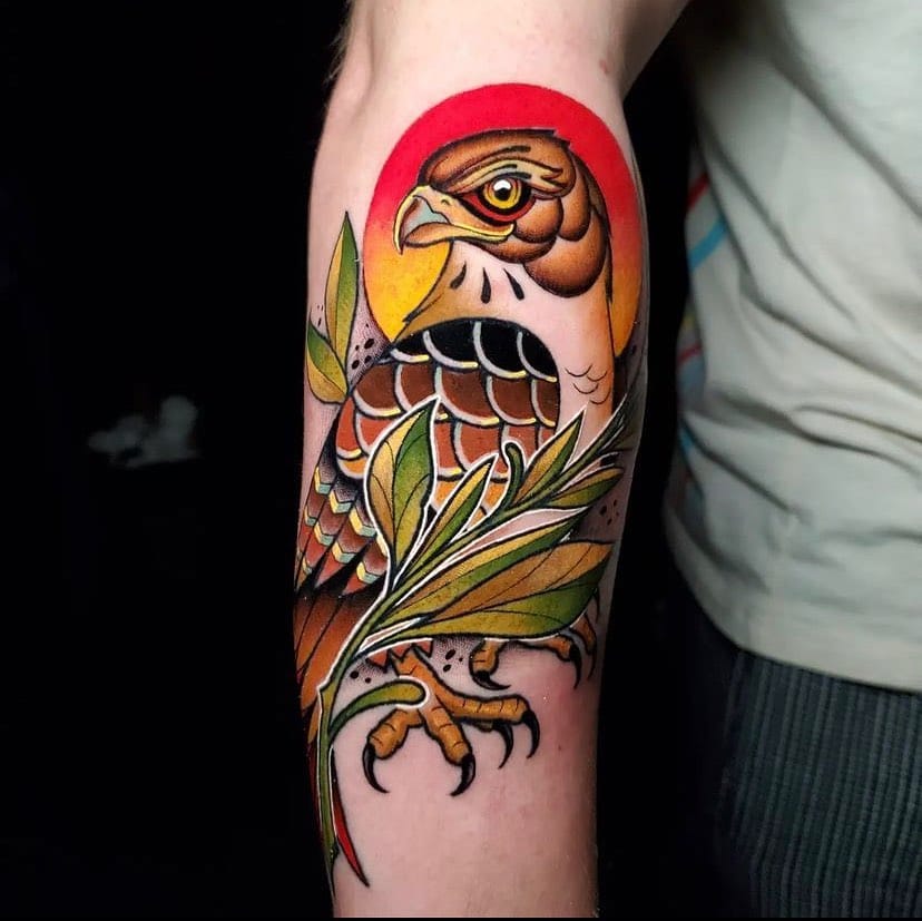 Diving Hawk Tattoo