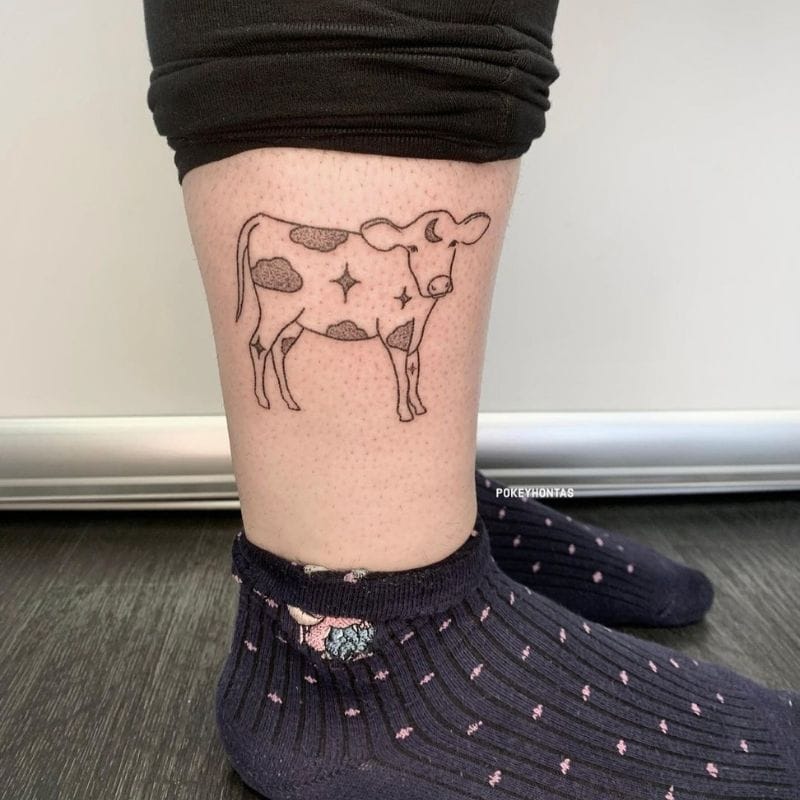 Cow belly button tattoo | Orangetattooshop.com